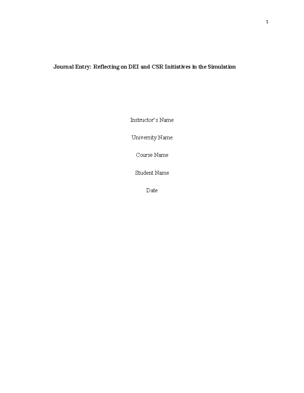 Journal Entry 12 - The assignment is about the course work we did in ...
