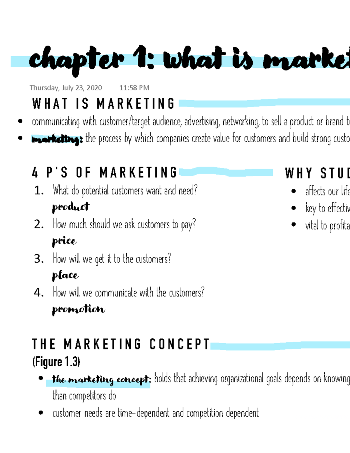 MKTG 301 chapter 1 what is marketing - W H A T I S M A R K E T I N G ...