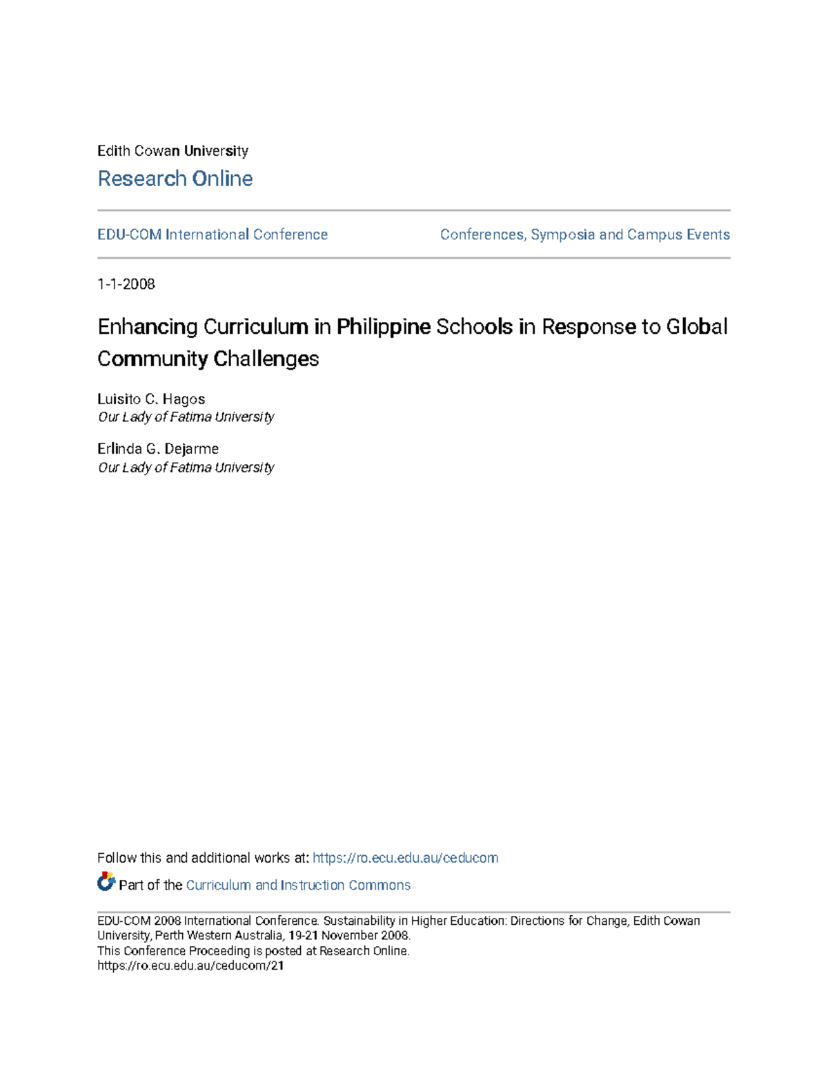 Enhancing Curriculum in Philippine Schools in Response to Global ...
