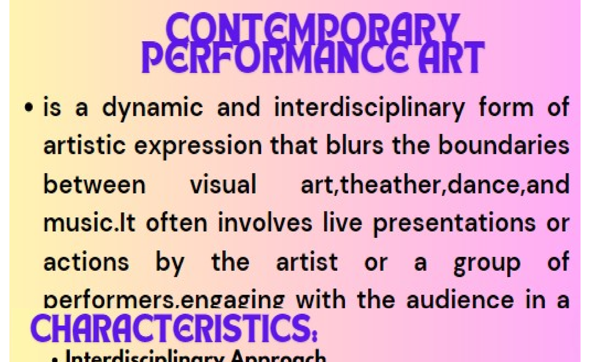 Contemporary ART - Lessons and guidelines - CONTEMPORARY PORFORMANCEART ...