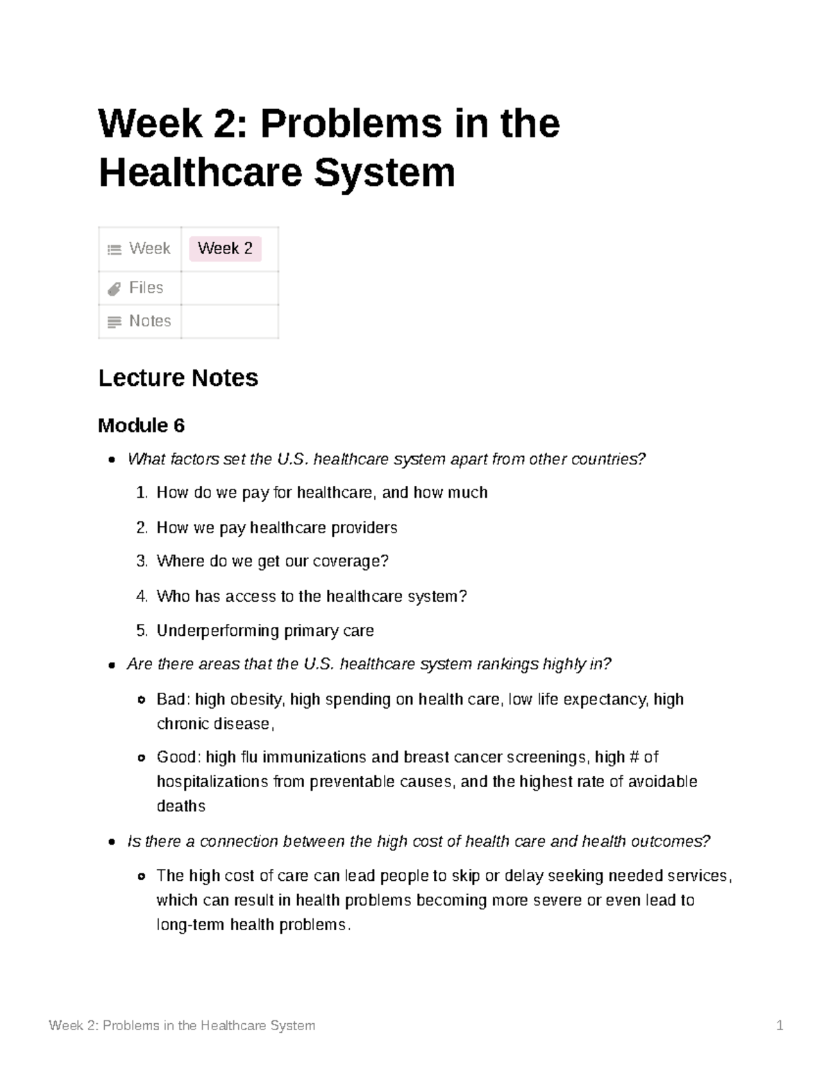 224f17b6-e112-4453-b3c8-384e27a0ed6e Week 2 Problems in the Healthcare System - Week 2: Problems ...