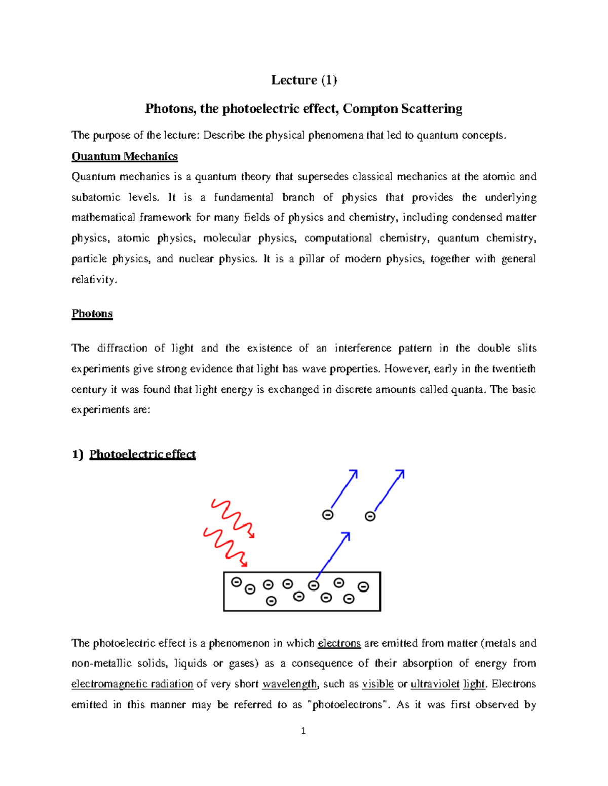 Quantum lec - Intro to modern physics - Lecture (1) Photons, the ...