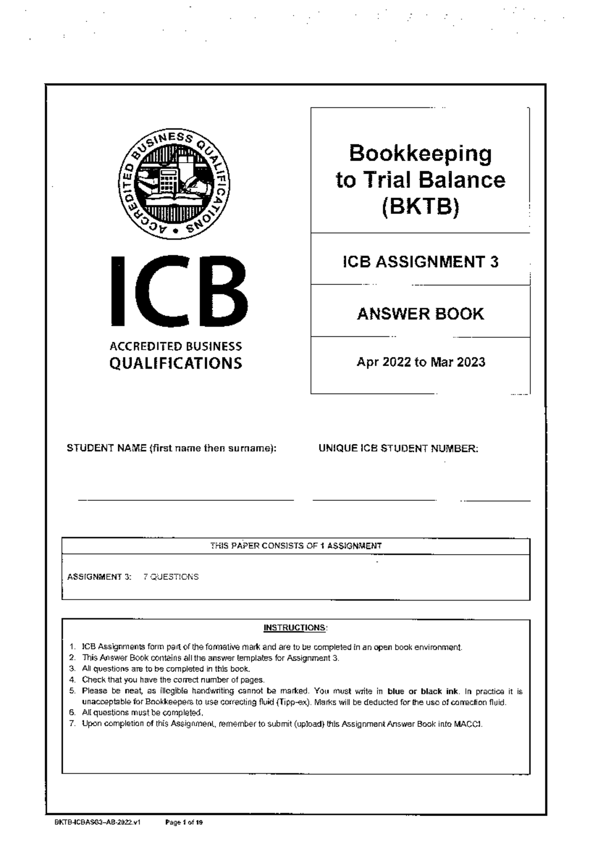 Assignment 3 BTTB - BKTB45 - Studocu