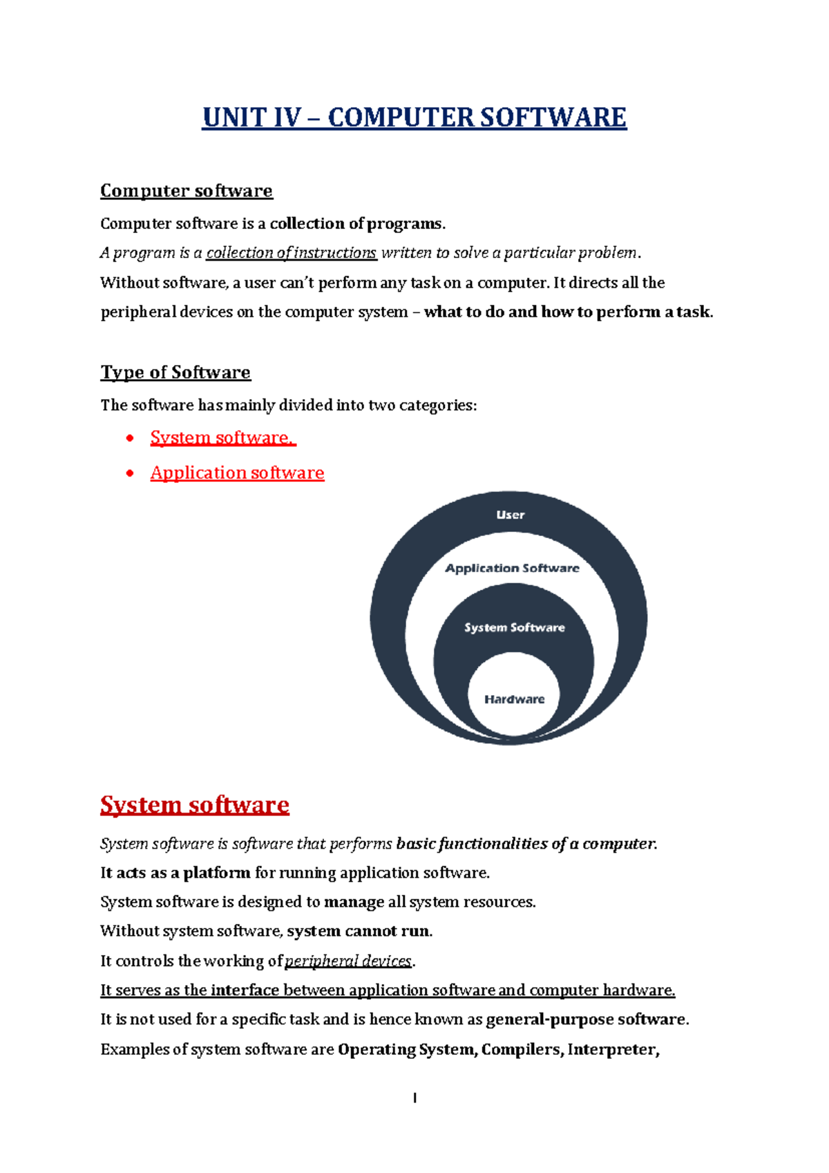 BM1 UNIT 4 Notes - It's a lucture note on computer science - UNIT IV ...