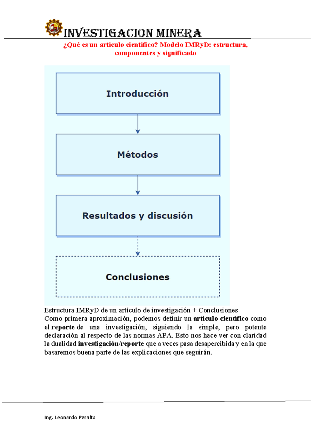 Modelo IMRy D - un aporte para la comunidad - ¿Qué es un artículo ...
