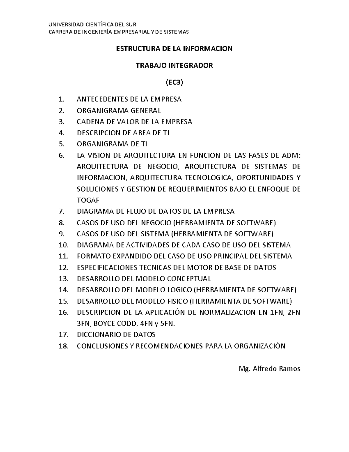EC3 ESIN 2023-1 - UNIVERSIDAD CIENTÍFICA DEL SUR CARRERA DE INGENIERÍA ...