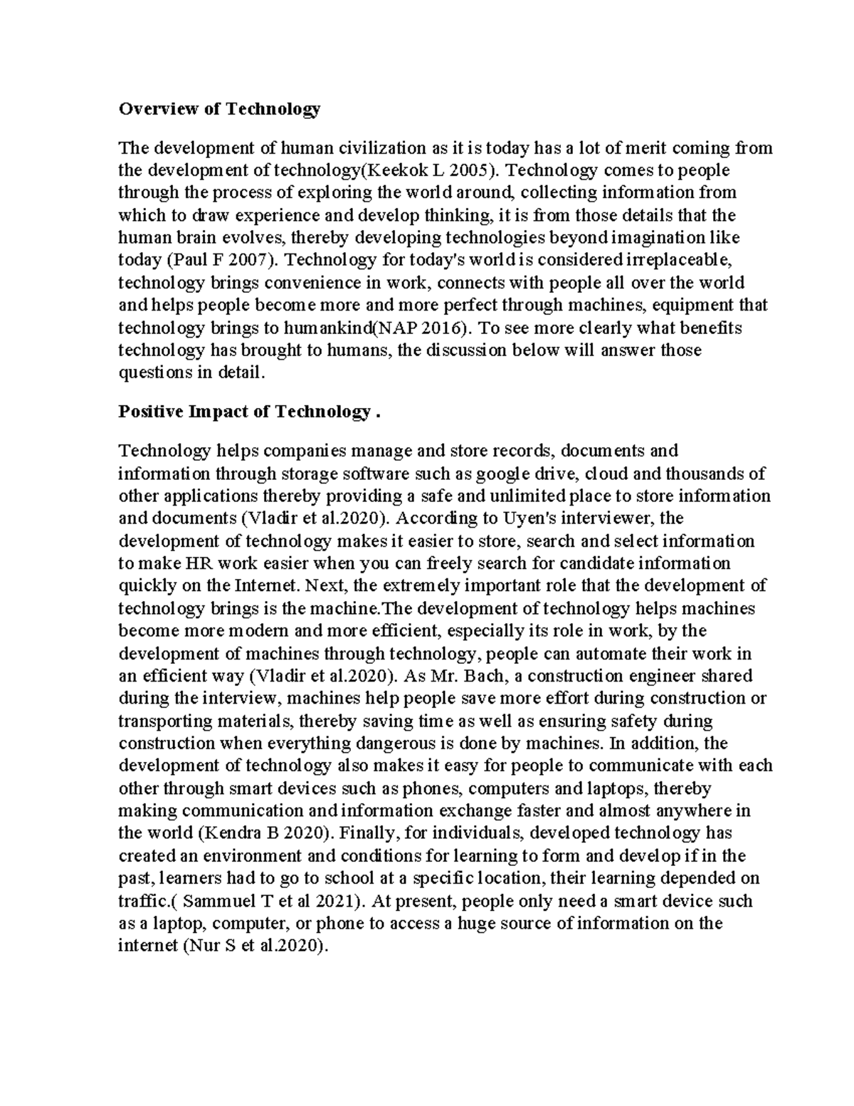 Overview of Technology - Technology comes to people through the process ...