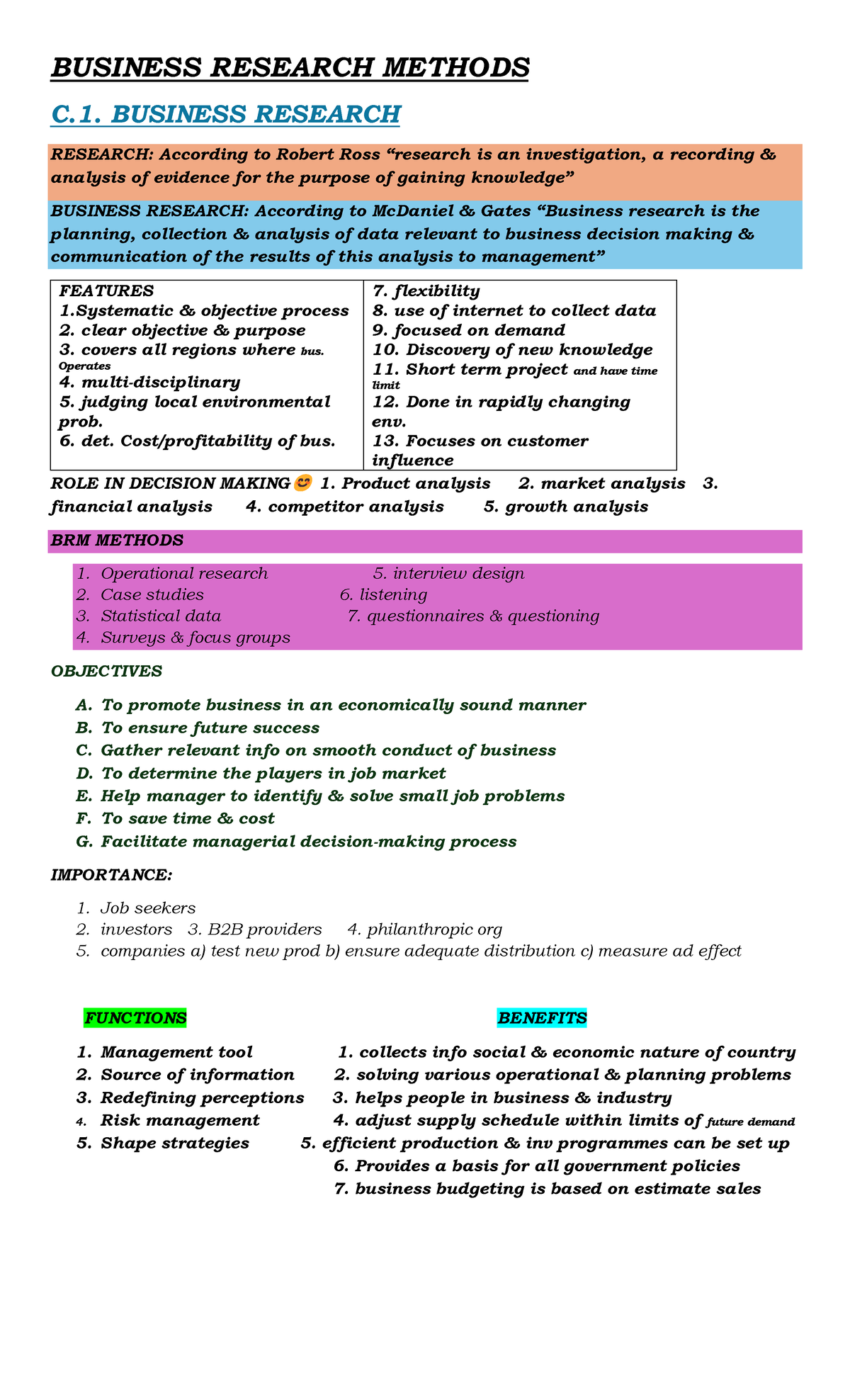 Business Research method - BUSINESS RESEARCH METHODS C. BUSINESS ...