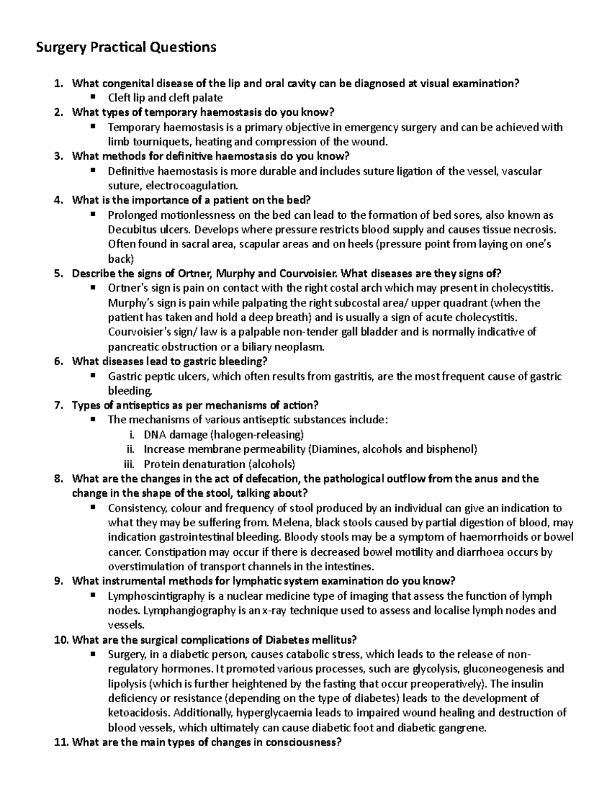 Surgery Practical Questions - Surgery Practical Questions What ...