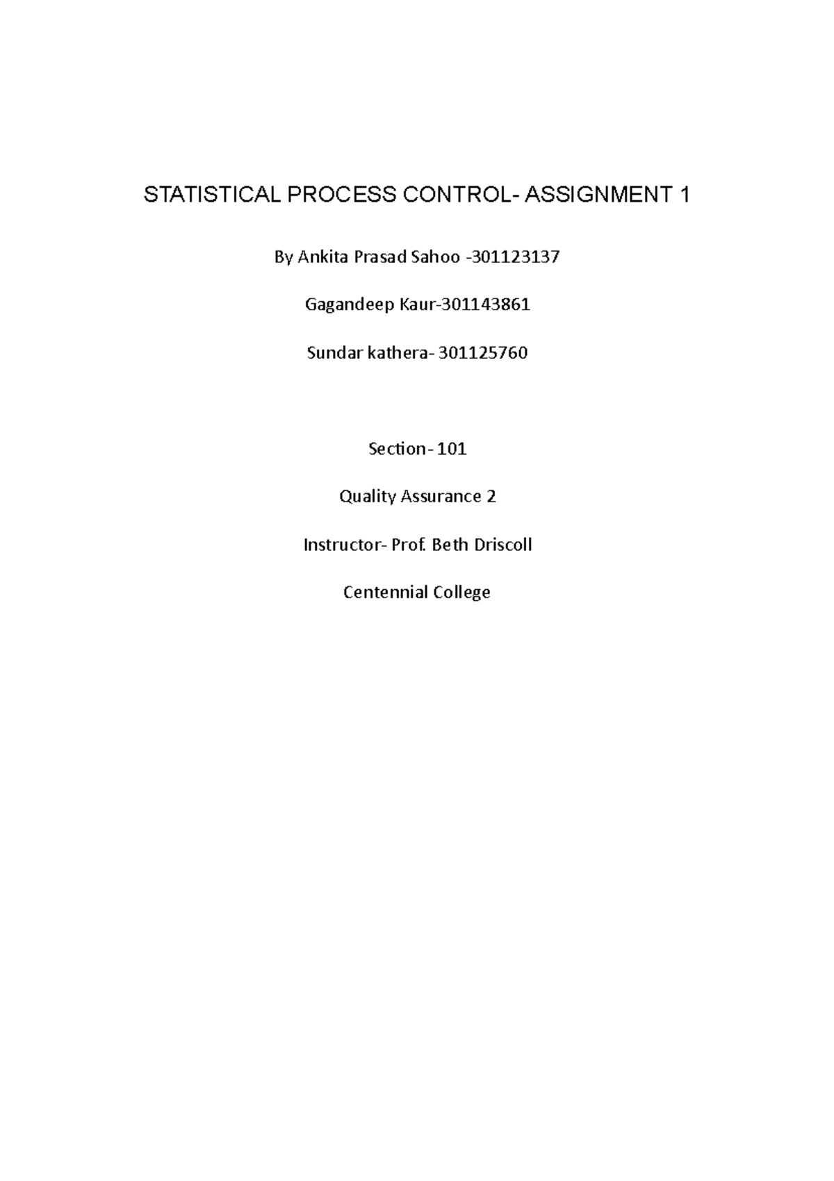 FST 312 – 22W – Assignment 1 – SPC – 19 – Answers - STATISTICAL PROCESS ...