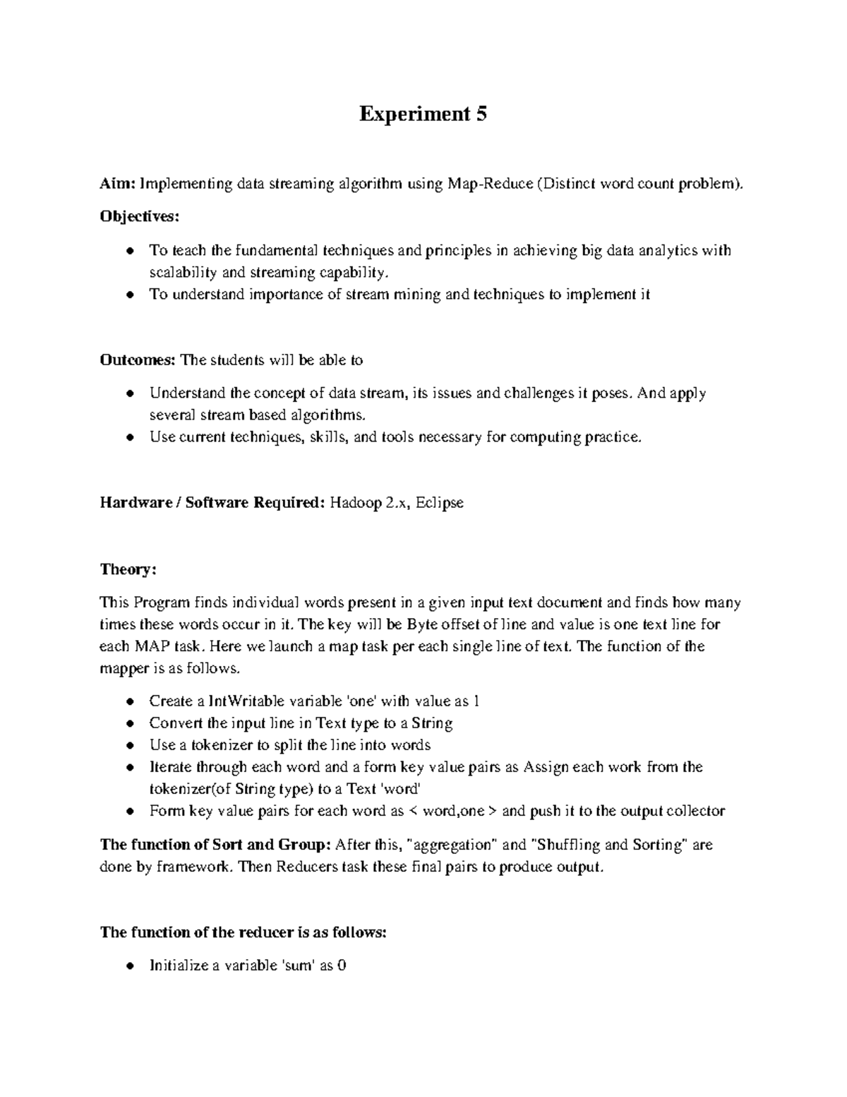 Experiment 5 bda notes - Computer Engineering - MU - Studocu