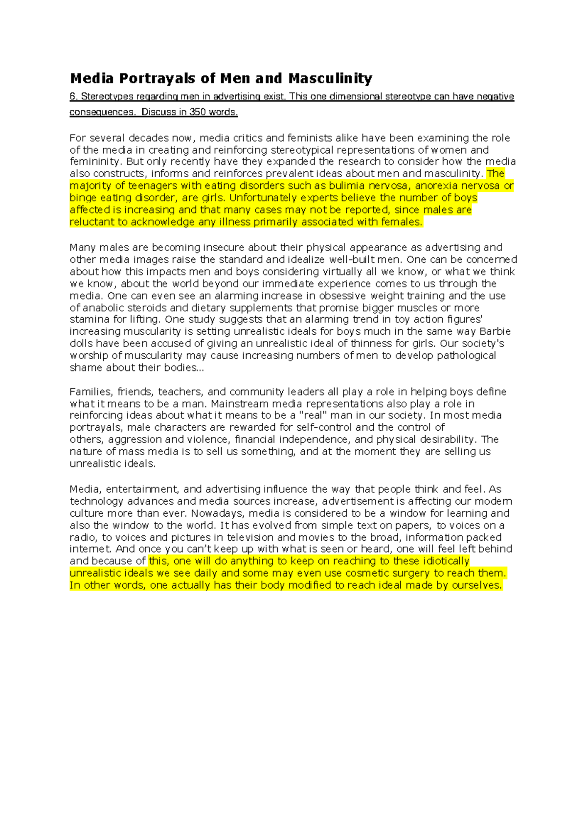 Paper / essay - figure 8.4 - Media Portrayals of Men and Masculinity ...