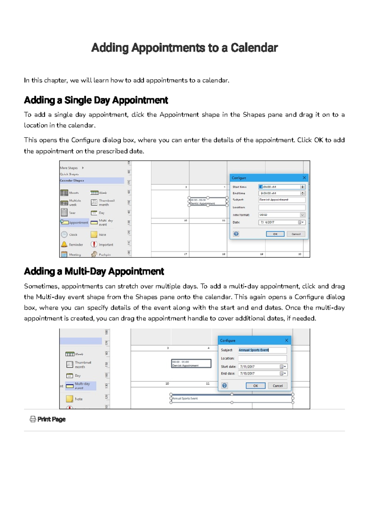 Microsoft Visio Tutorial Chapter 10 - Adding Appointments to a Calendar In this chapter, we will ...