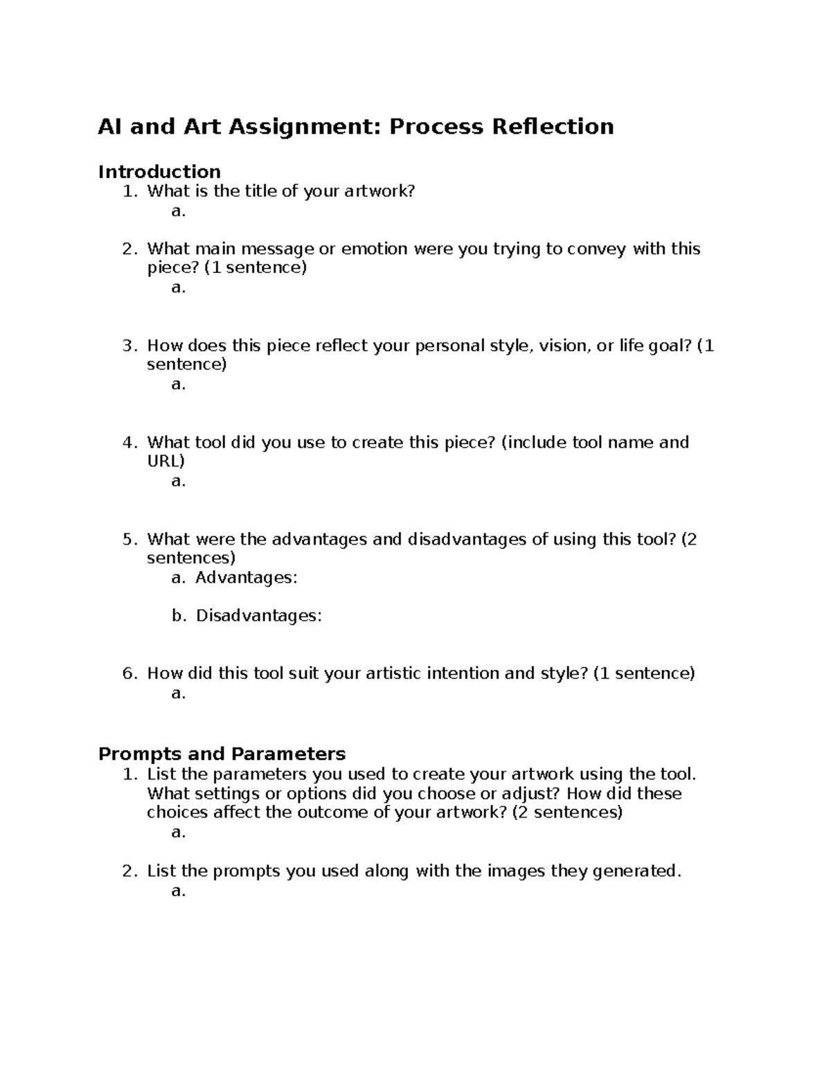 AI and Art Process Reflection - AI and Art Assignment: Process ...