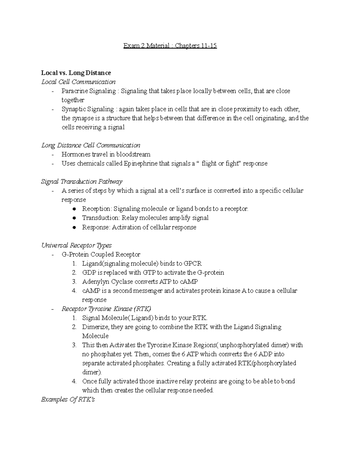 Exam 3 Material - BIOL K101 - IUPUI - Studocu
