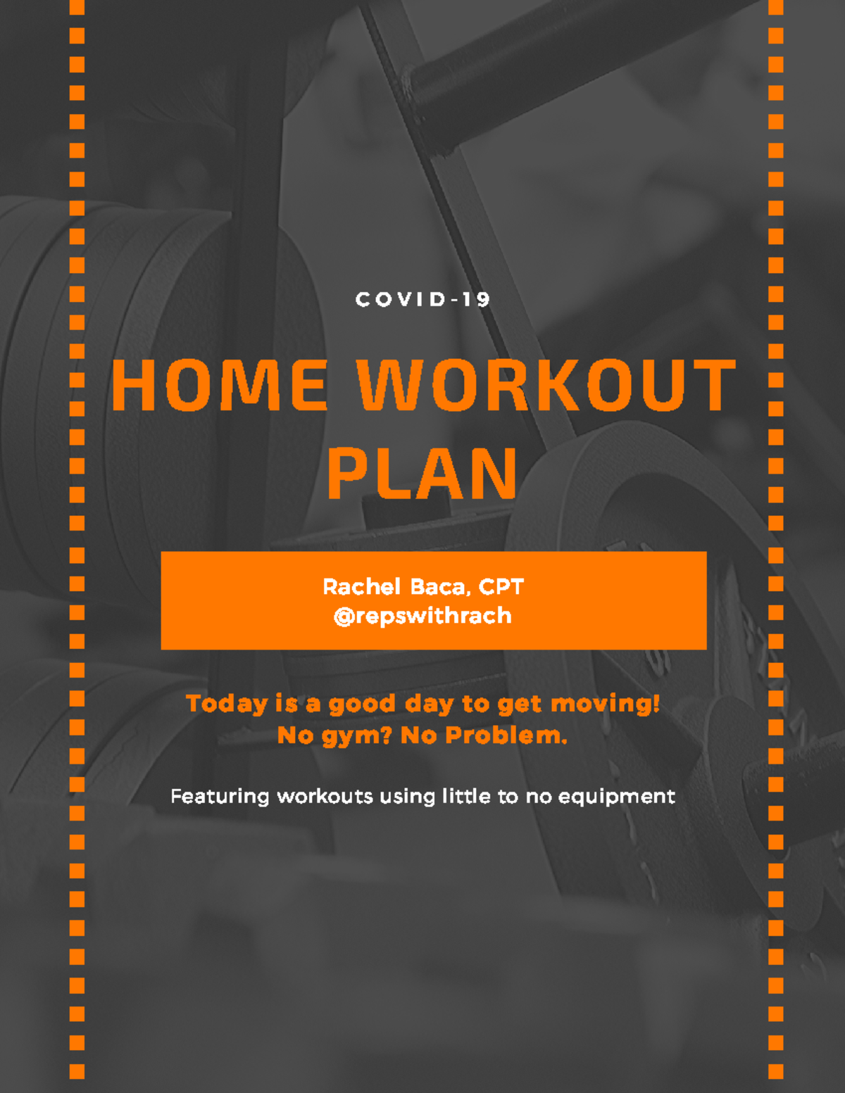 Rbhomeworkoutguide 2020-3 - HOME WORKOUT PLAN C O V I D - 1 9 Rachel ...