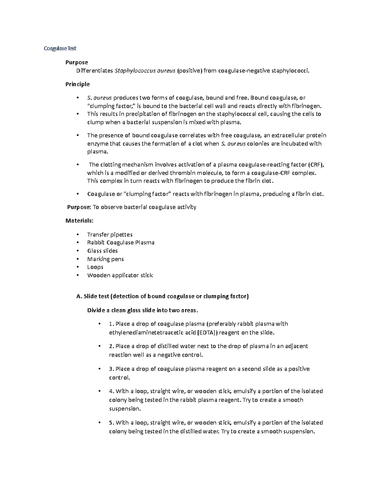 Coagulase Test 2020 - Procedures for coagulation test - Coagulase Test ...