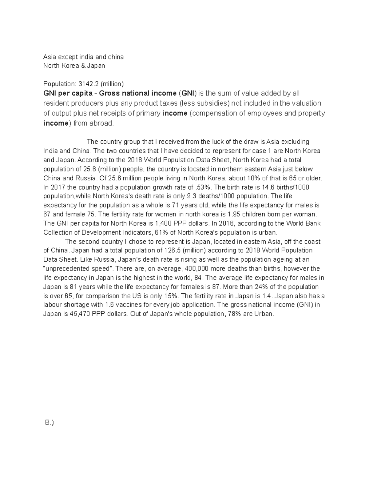 Case 1-2 - This is a case study done in class - Asia except india and ...