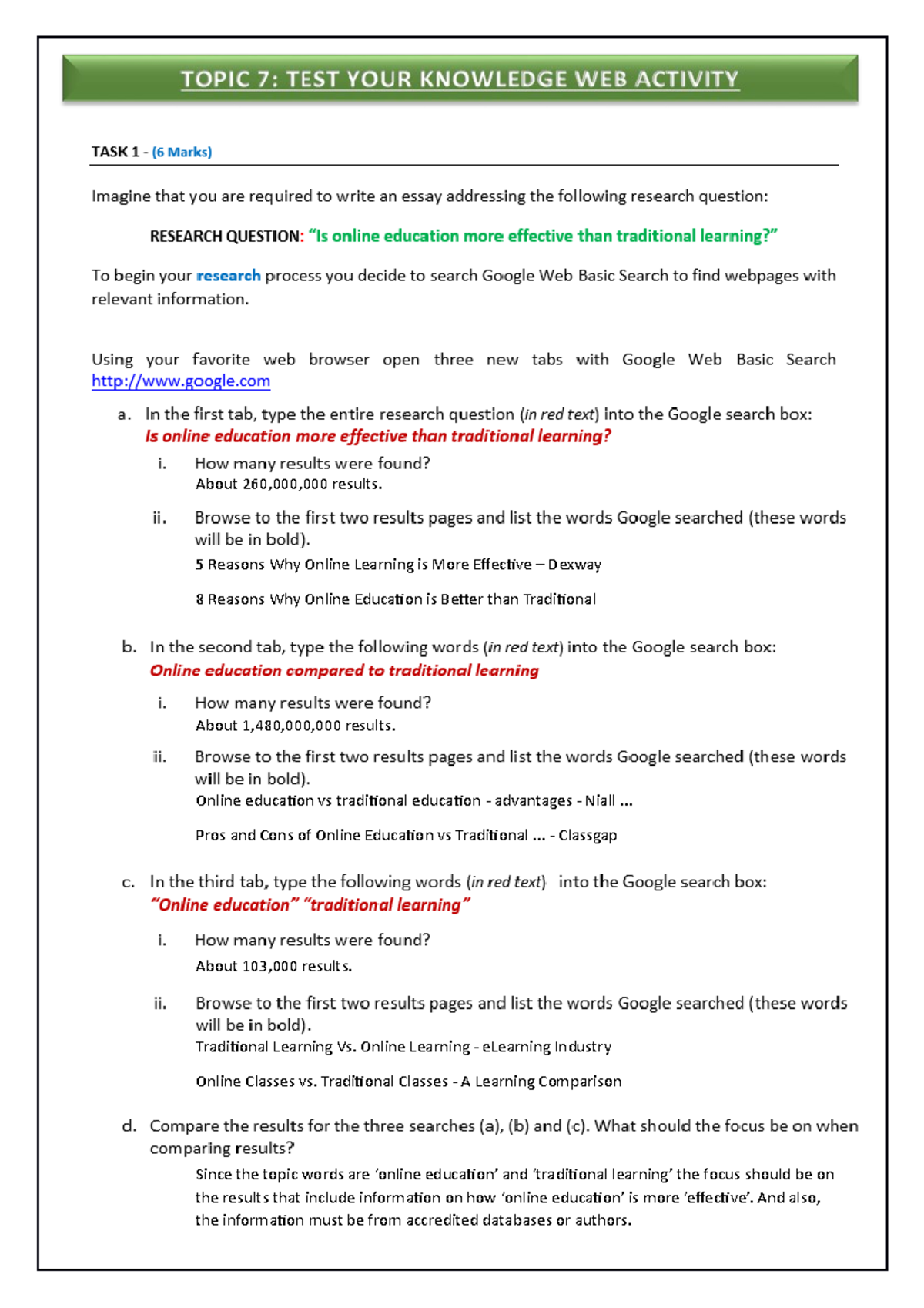 Topic 7 Web Activity - Search Strategies and Sourcing Information ...