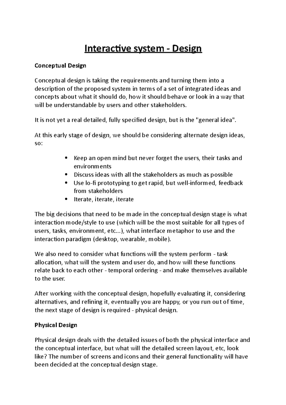 Interactive system - Design - Interactive system - Design Conceptual ...