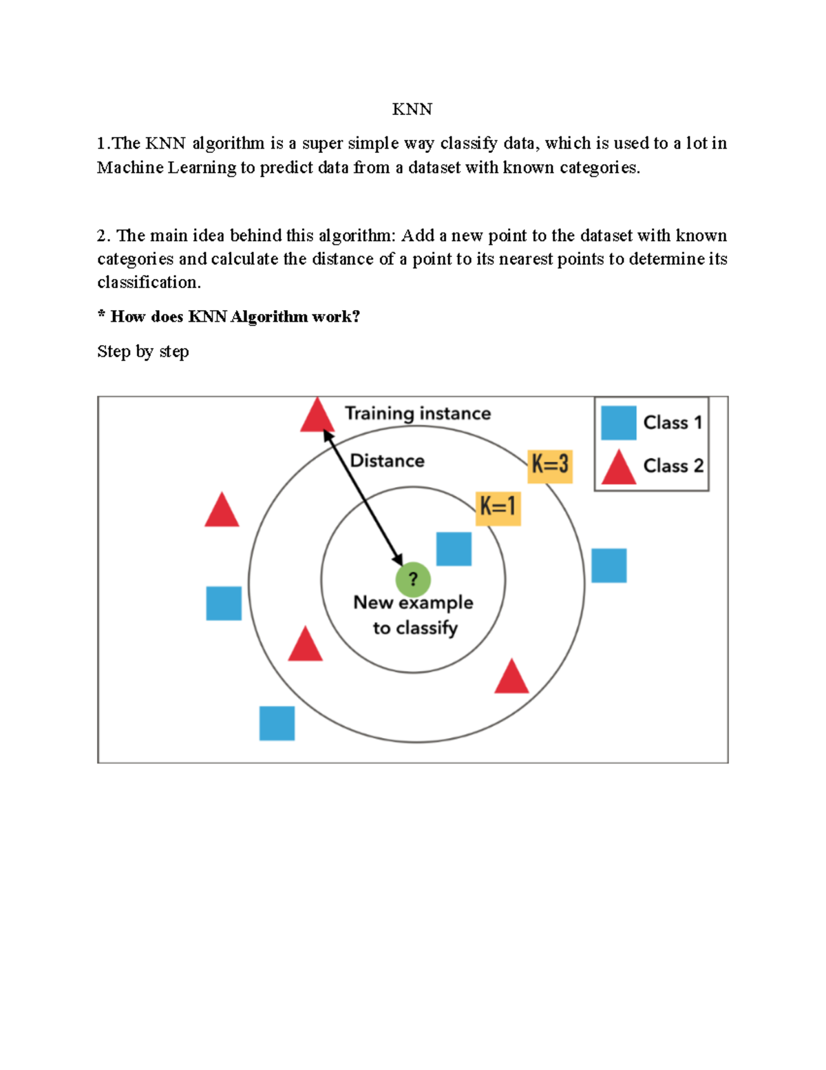 K-NN full instruction for new learner - KNN 1 KNN algorithm is a super ...