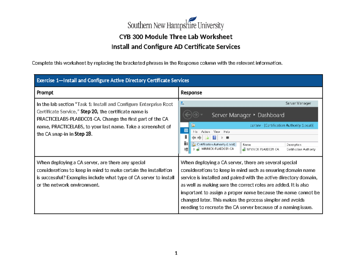 CYB 300 3-2 Lab Worksheet Joshua Minnick - CYB 300 Module Three Lab ...