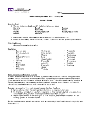 Exam 2 Review - Geology - Understanding the Earth – Geology 10113 ...
