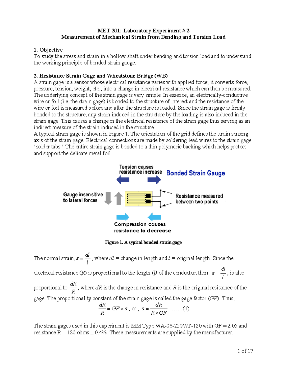 Lab #2 - Lab 2 for MET 301 - MET 301: Laboratory Experiment # 2 ...