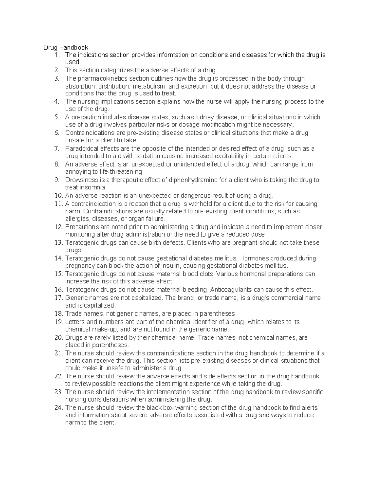 Pharmacology Made Easy 4 - Drug Handbook 1. The indications section ...