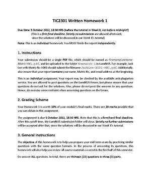 1819SEM1-TIC2301 - 1819SEM1-TIC2301 - NATIONAL UNIVERSITY OF SINGAPORE TIC2301 — INTRODUCTION TO ...