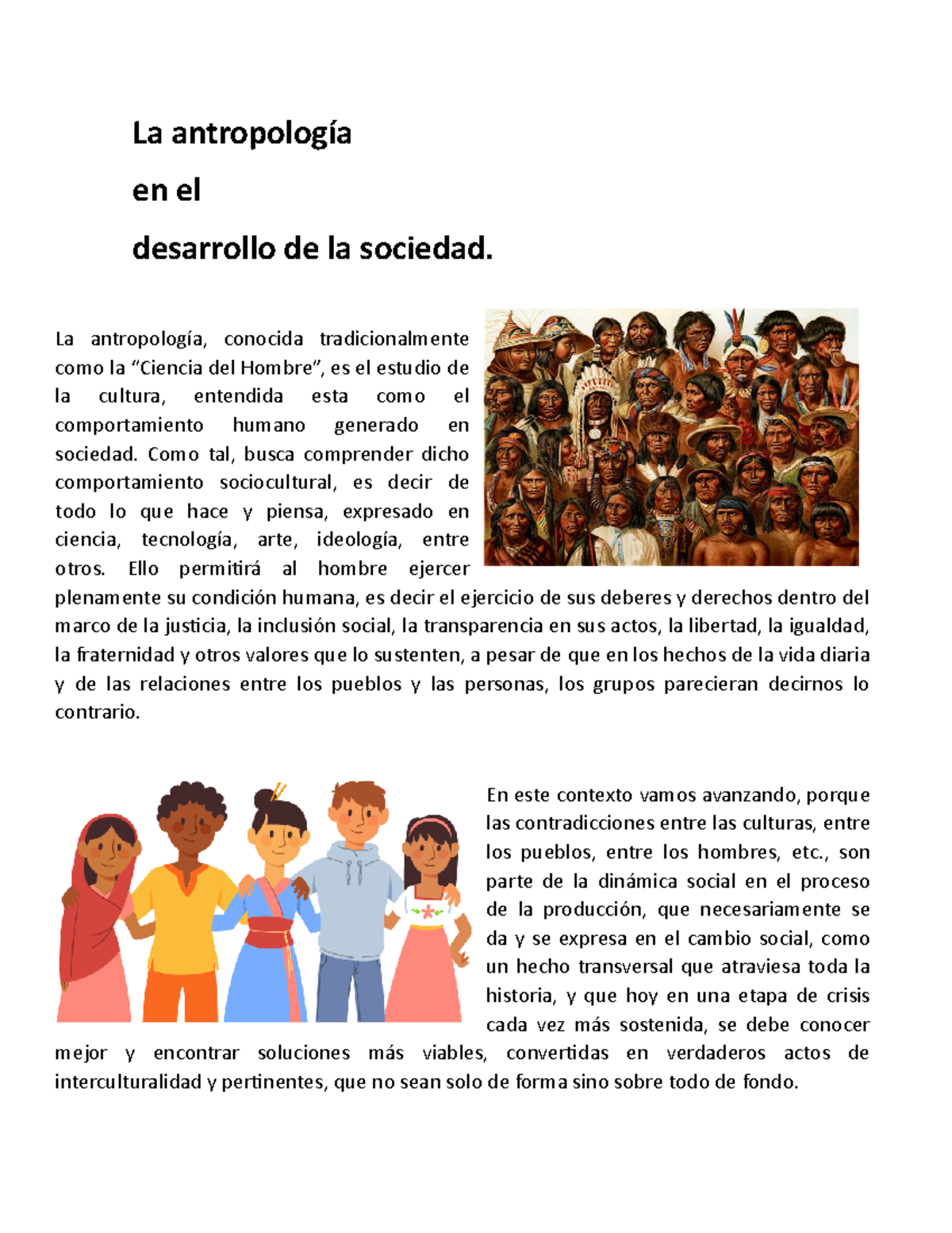 La antropología social - La antropología en el desarrollo de la ...