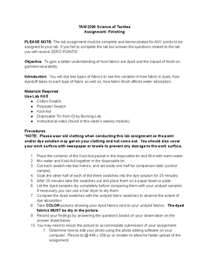 Resist Dyeing- Individual Assignment - TAM 2200 Science of Textiles Lab ...