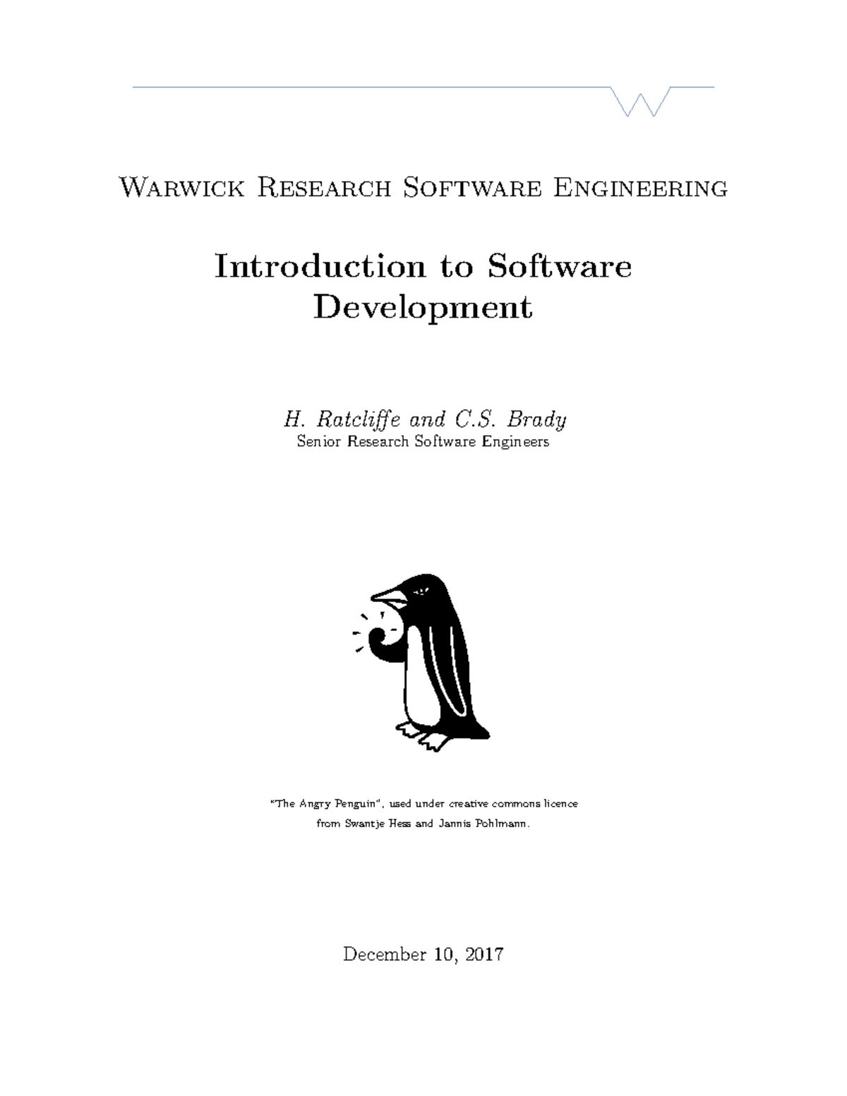 Introduction to software development - Warwick Research Software ...