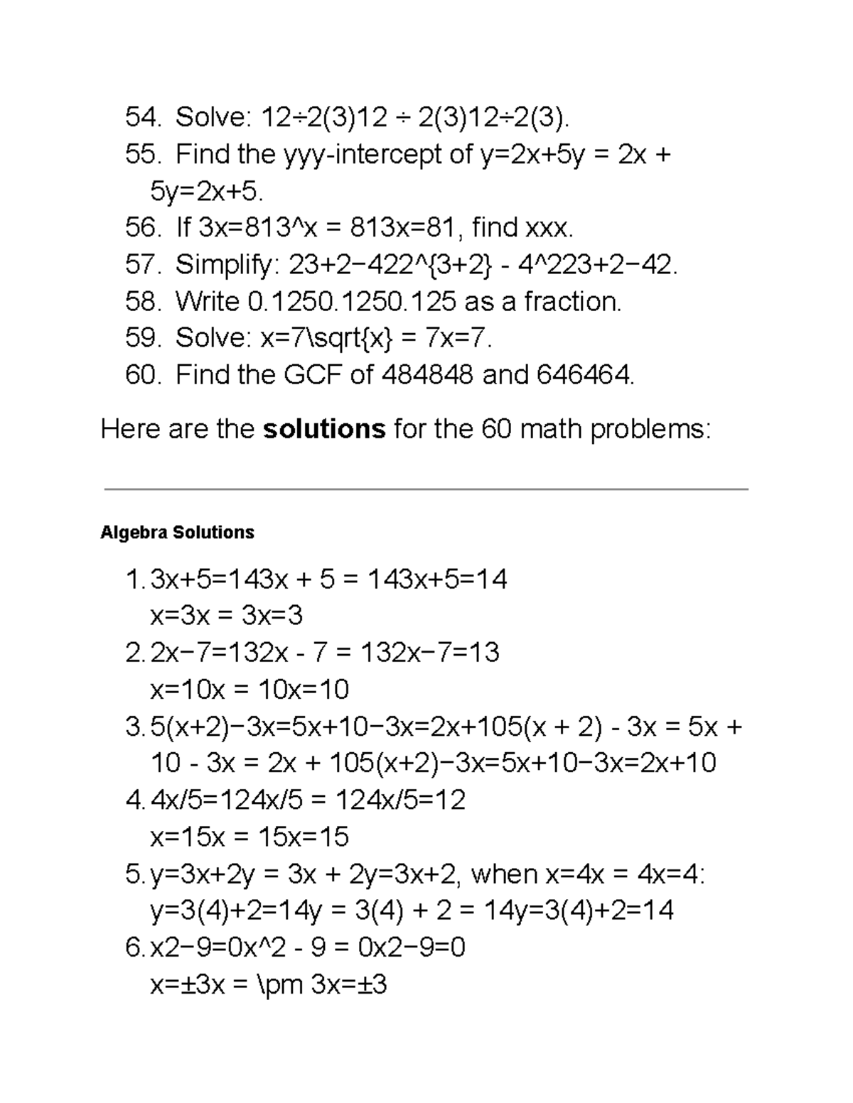 216 - ignore - Solve: 12÷2(3)12 ÷ 2(3)12÷2(3). Find the yyy-intercept ...