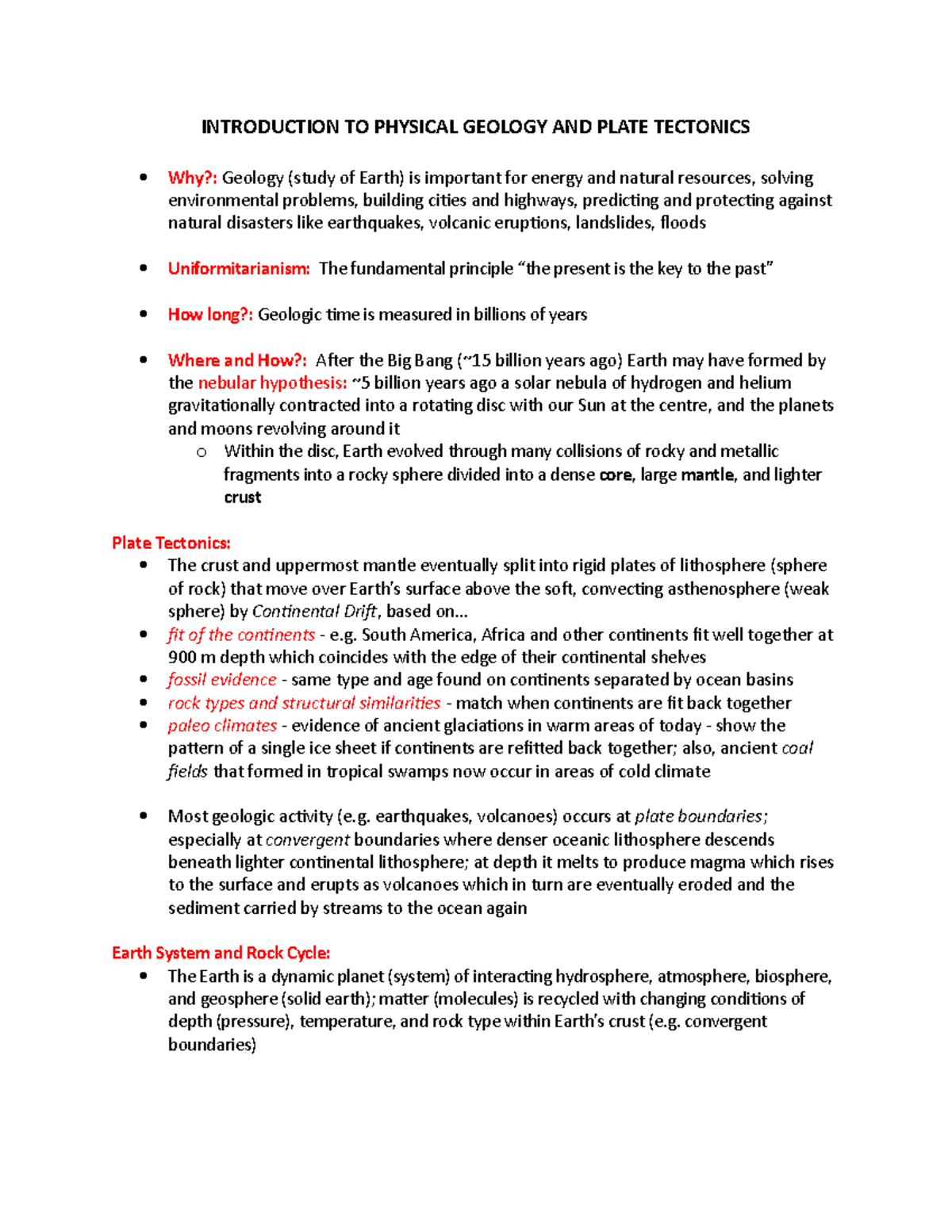Earth-Science-1022 - notes - INTRODUCTION TO PHYSICAL GEOLOGY AND PLATE ...
