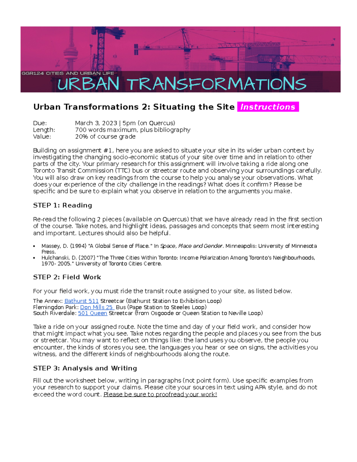 Urban Transformations 2-1 - Your primary research for this assignment ...