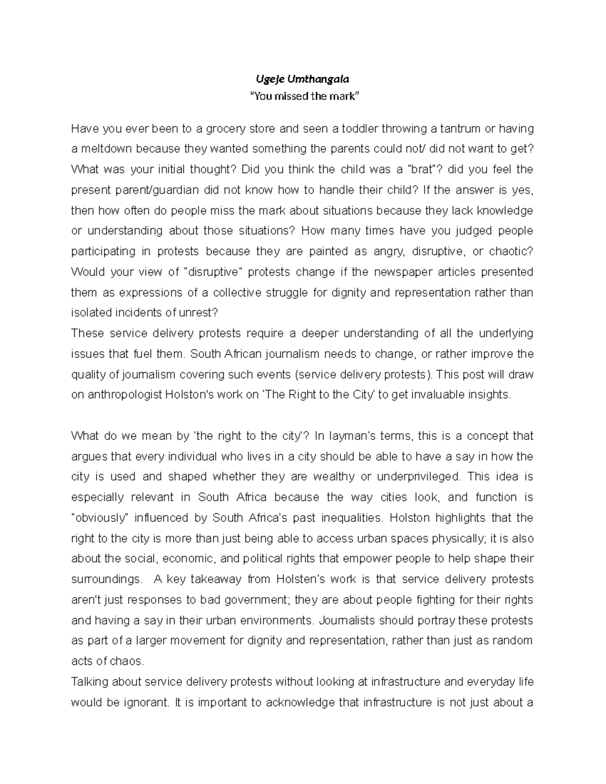 Blog Entry 3 - Find two newspaper articles that deal with so-called ...