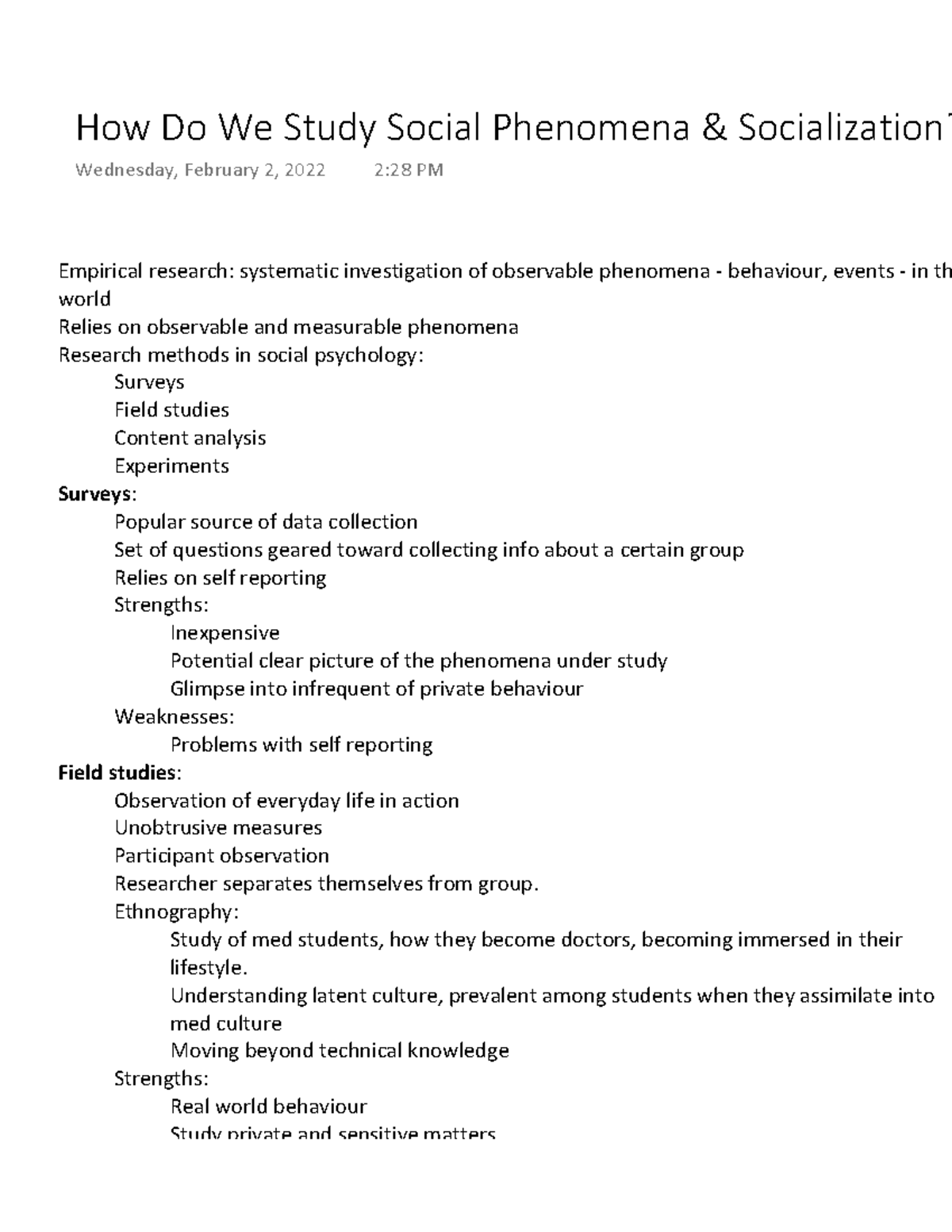 How Do We Study Social Phenomena & Socialization - Empirical research ...