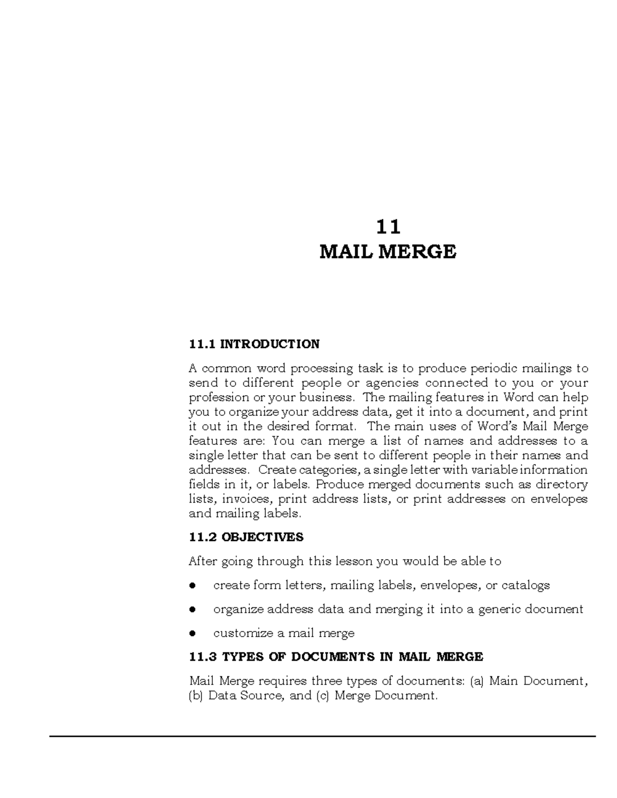 L11-MAIL Merge - These are notes to help with computer systems and ...