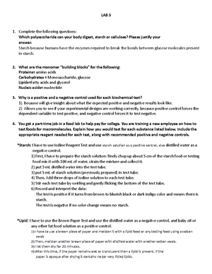 LAB 5 Assignment - LAB 5 Complete the following questions: 1. Indicate ...
