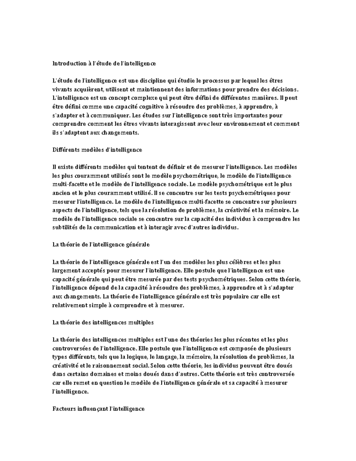 Intelligence Studies - Introduction à l'étude de l'intelligence L'étude ...