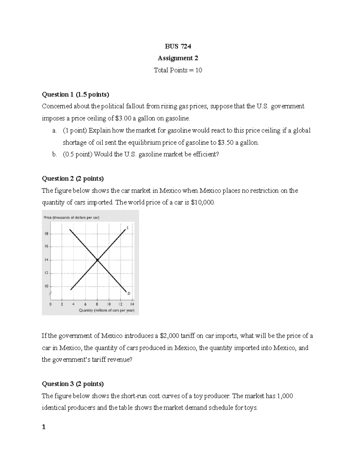 Assignment 2 (3)nnnn - essay - BUS 724 Assignment 2 Total Points = 10 Question 1 (1 points ...