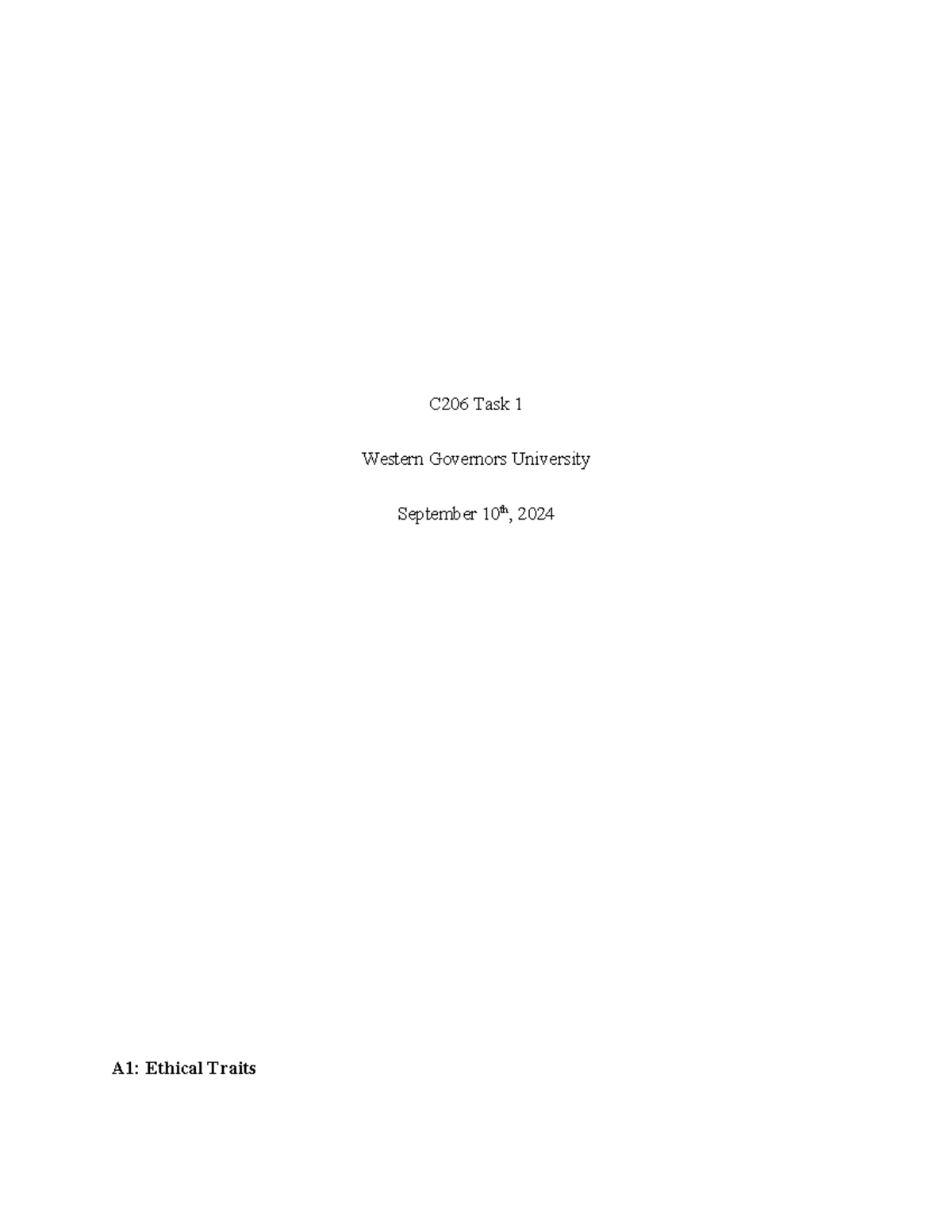 C206 Task 1 - there are lots of videos the instructor send out as well to help - C206 Task 1 ...