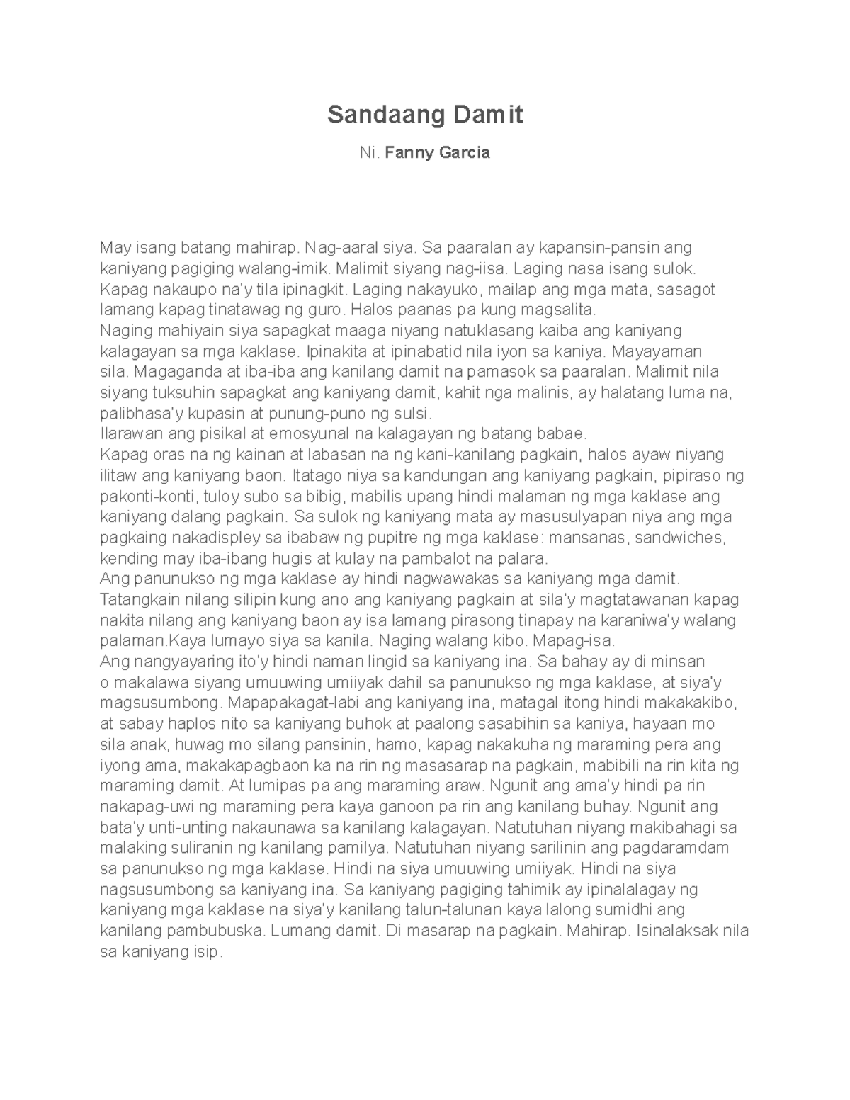 Sandaang-Damit - Tygiuihuhhvvhkj - Sandaang Damit Ni. Fanny Garcia May ...
