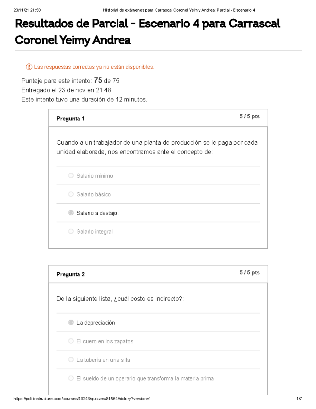Parcial 1 - Resultados de Parcial - Escenario 4 para Carrascal Coronel ...