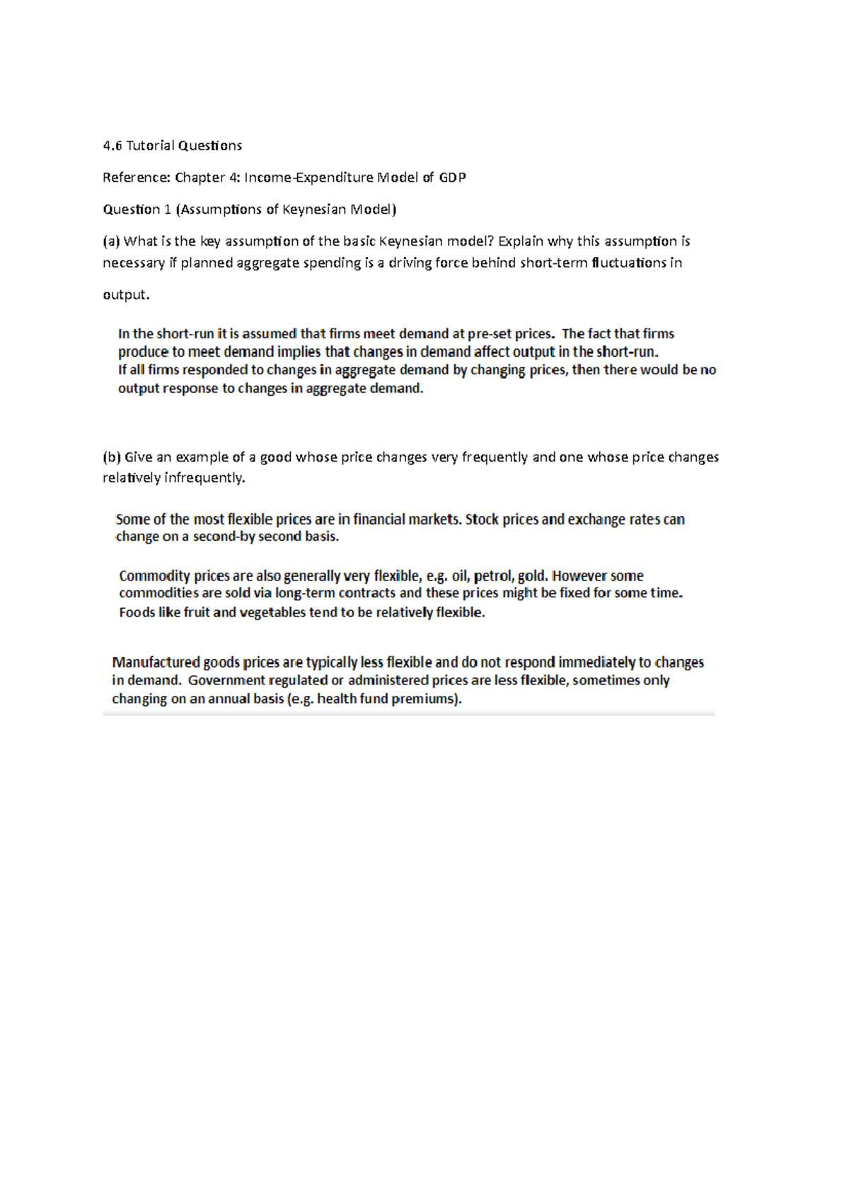4.6 Tutorial Questions - 4 Tutorial Questions Reference: Chapter 4 ...