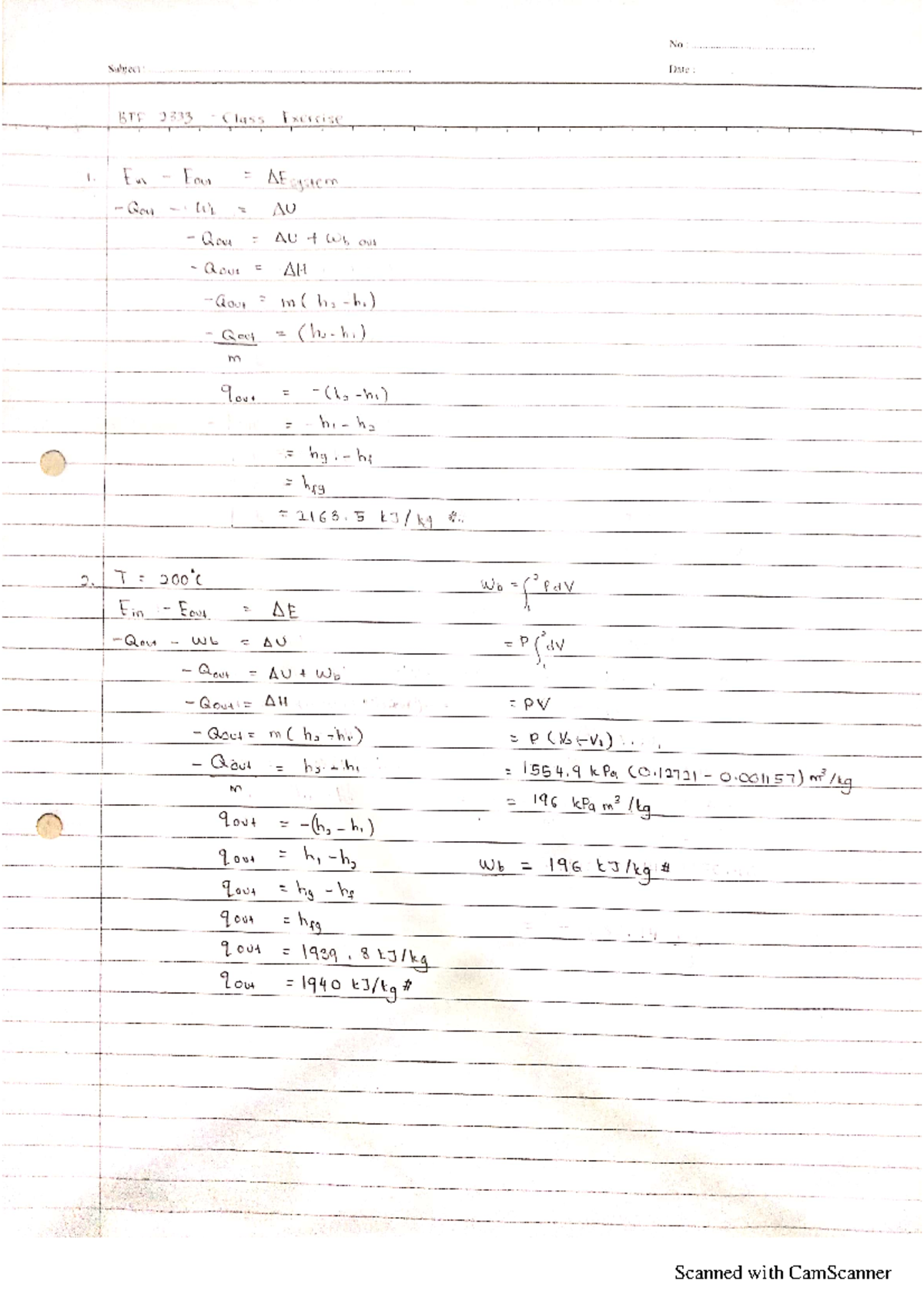 Thermodyamic Question and Solution - saturated liquid in a closed ...