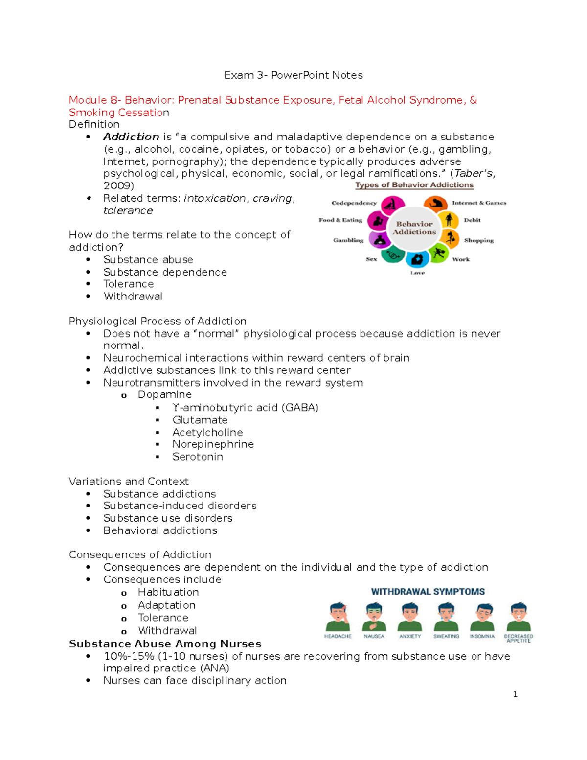 Exam 3 Powerpoint notes - Exam 3- PowerPoint Notes Module 8- Behavior ...