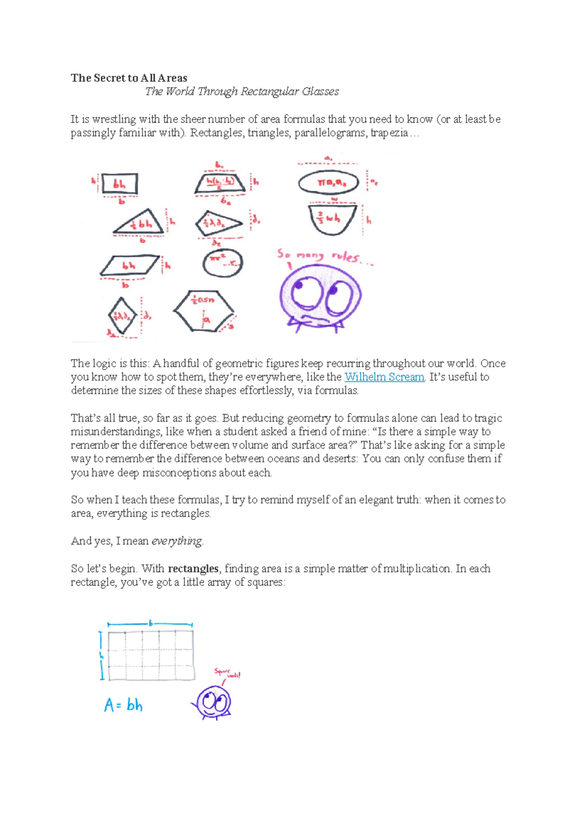 The Secret to All Areas - Rectangles, triangles, parallelograms ...