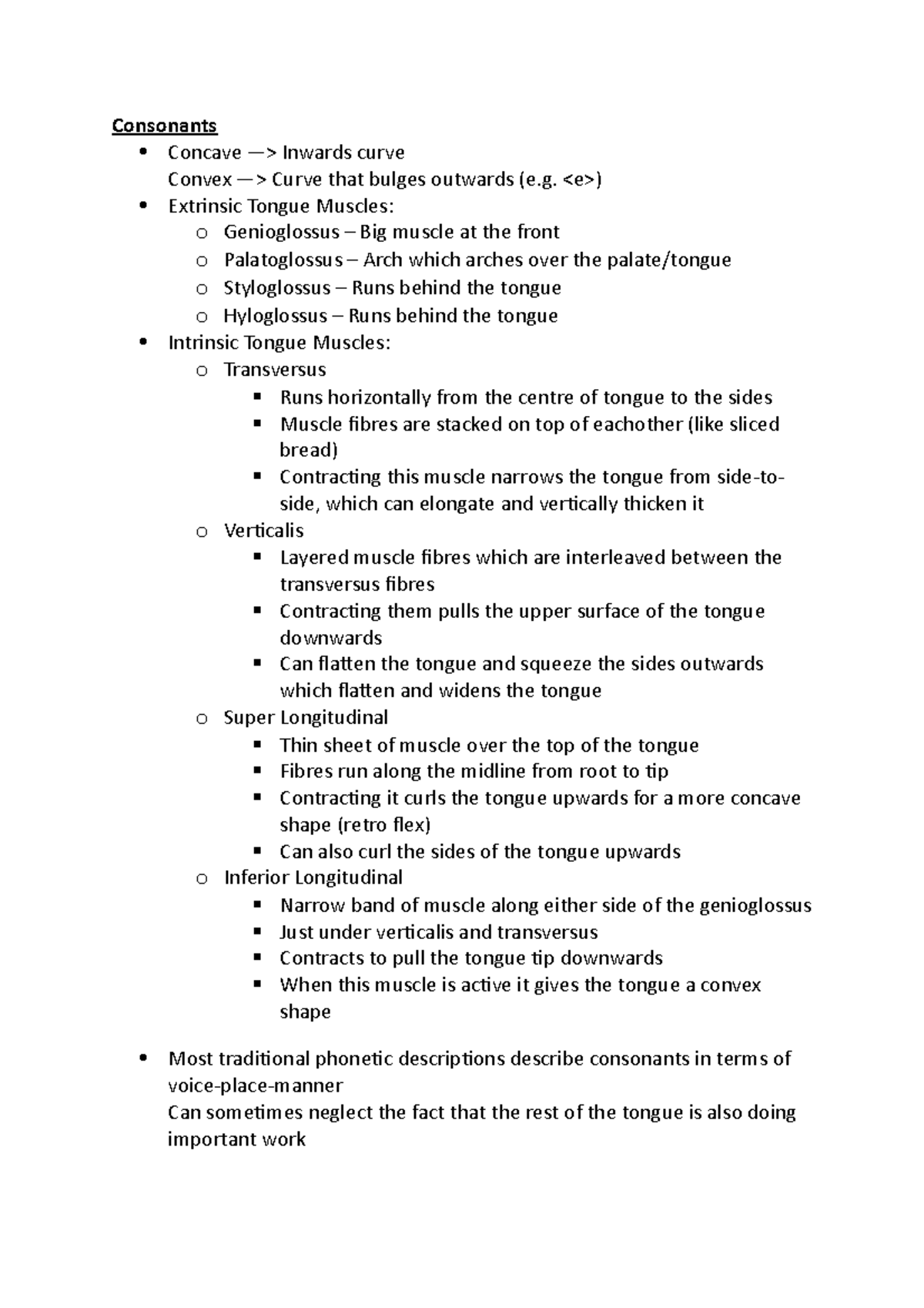 Consonants Lecture Notes - Consonants Concave —> Inwards curve ...